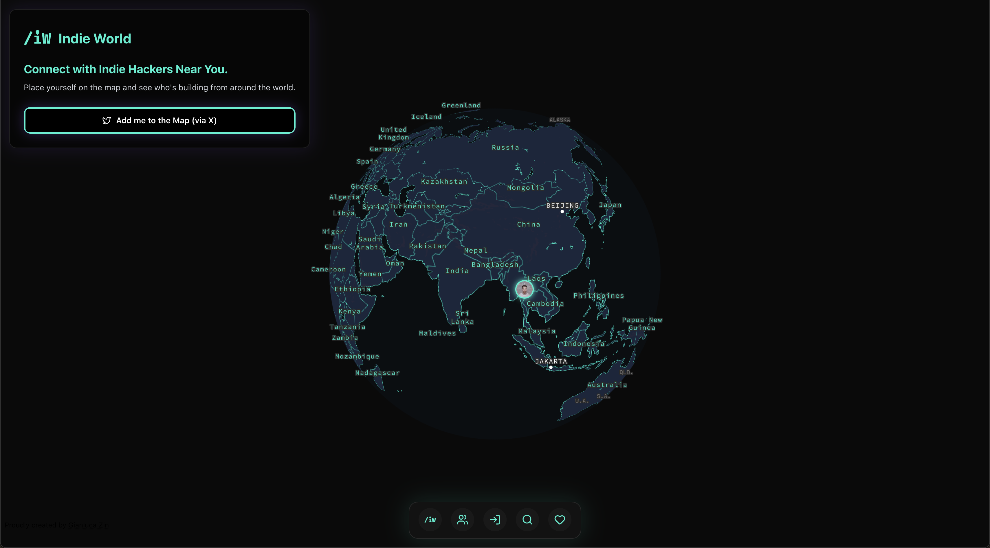 Indie World — The Indie Hacker Map